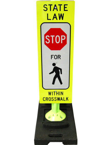 Crosswalk Sign Barricades with Base | Traffic Safety Store